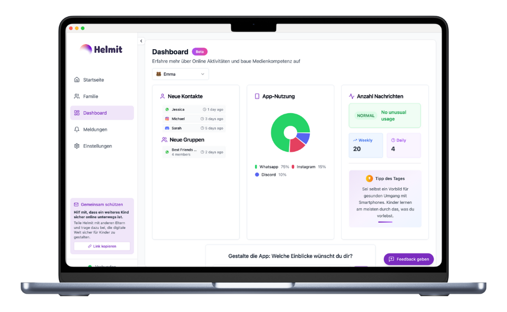 Helmit - Schütze dein Kind auf Social Media